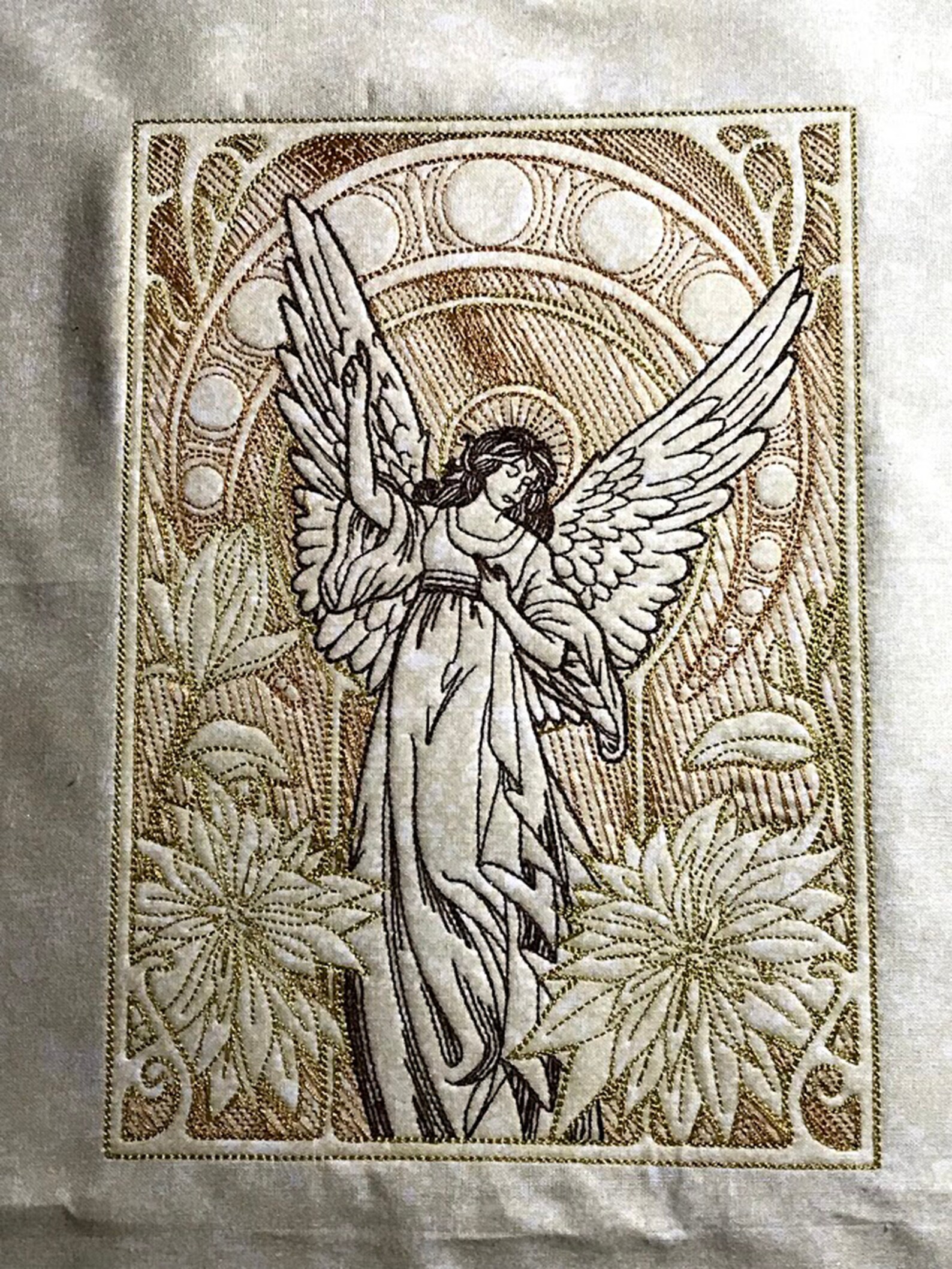 7 X 10 Embroidered Angel Tapestry embroidered Wall Art | Etsy