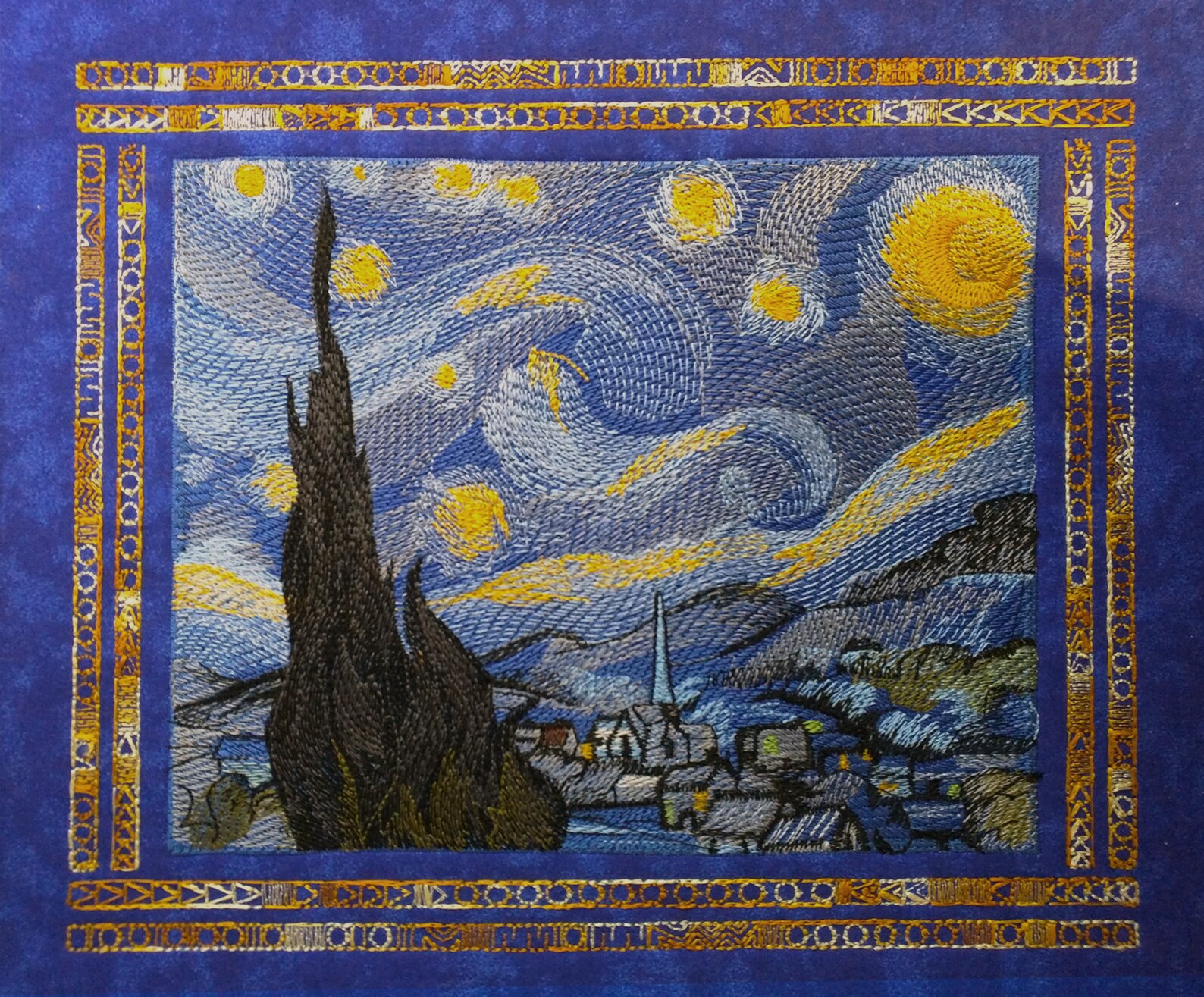 Starry Night Embroidered Tapestry embroidered Wall Art - Etsy
