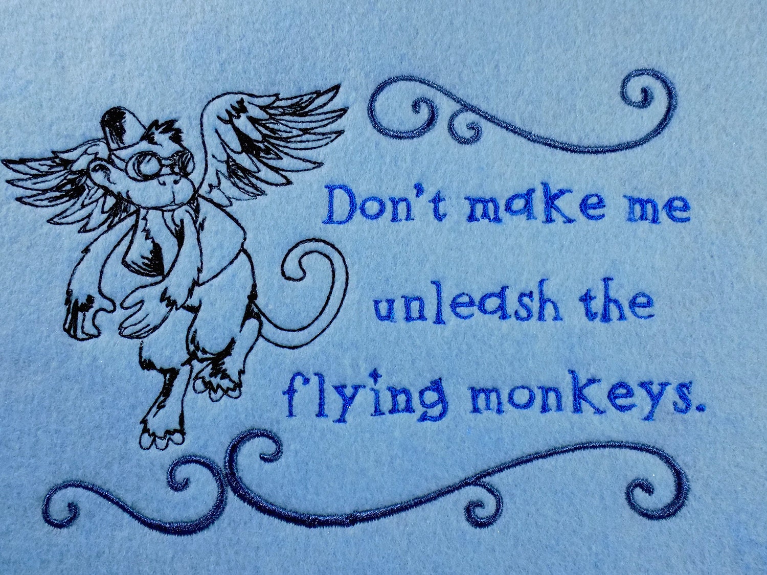 6.5 X 9 Embroidered flying Monkeys Tapestry | Etsy