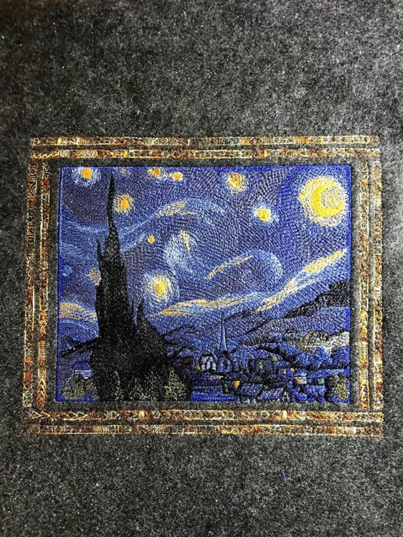 Starry Night Embroidered Tapestry embroidered Wall Art - Etsy