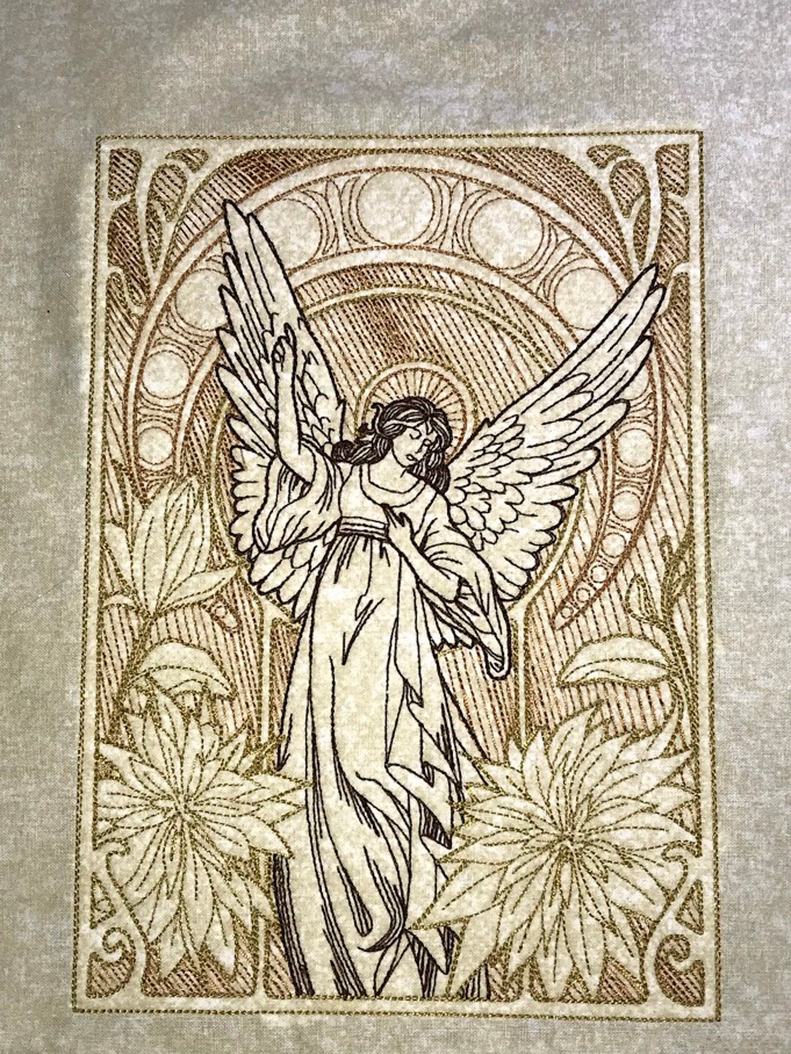 7 X 10 Embroidered Angel Tapestry embroidered Wall Art | Etsy