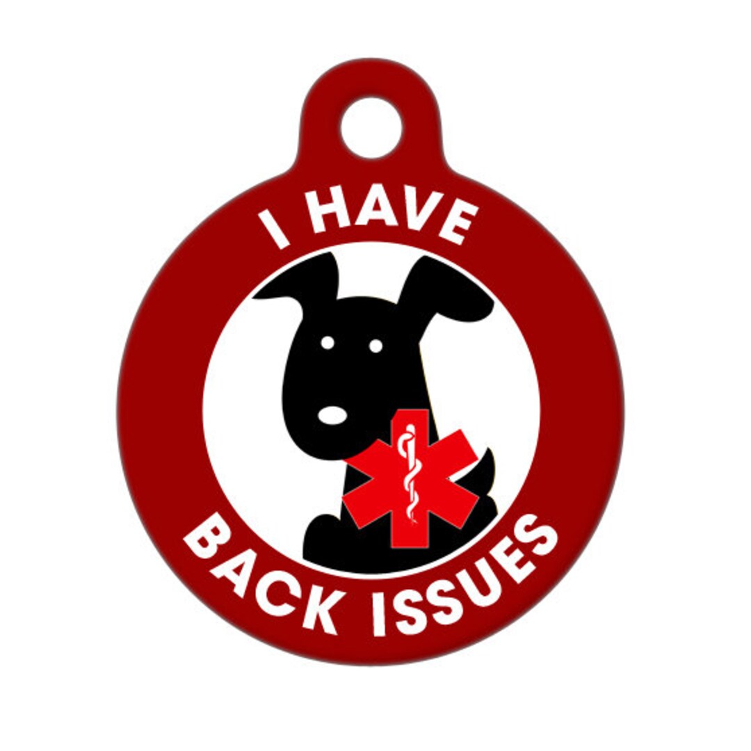 Medical ID Tag I Have Back Issues Black Dog - Etsy