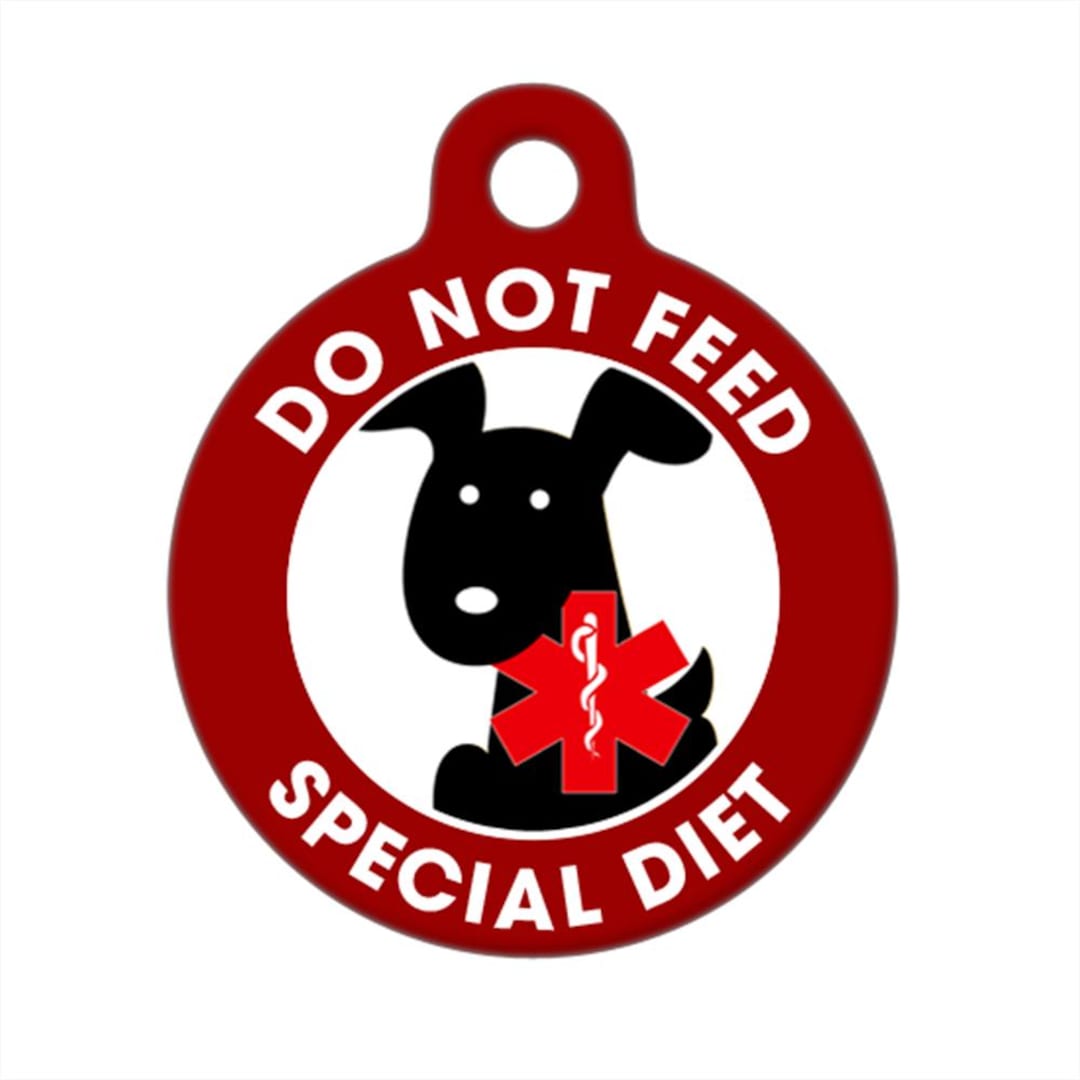 Pet ID Tag - Do Not Feed, Special Diet Black Dog - Etsy