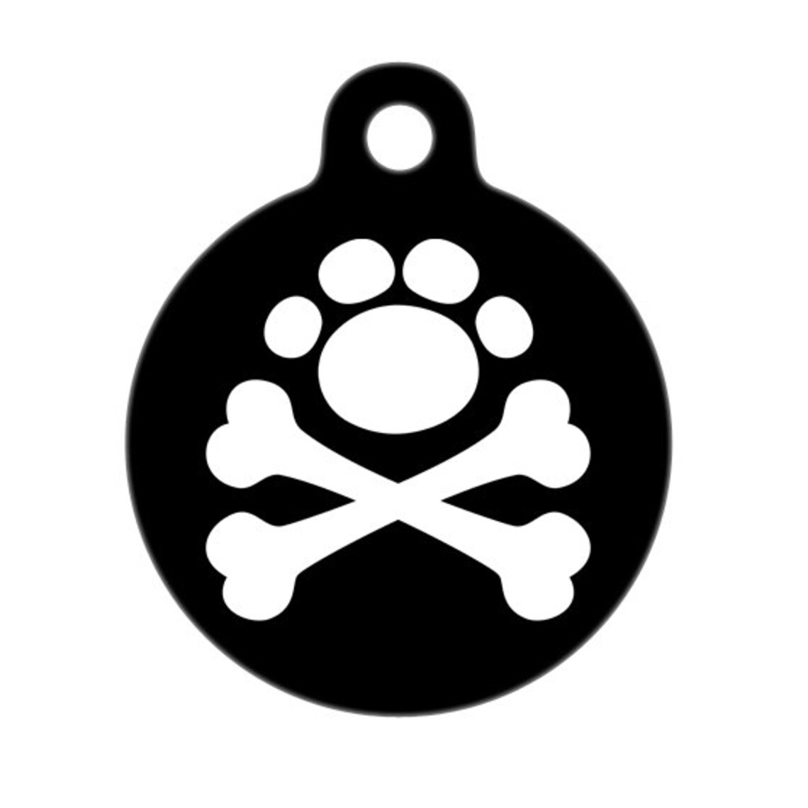 Pet Tag Paw and Crossbones | Etsy