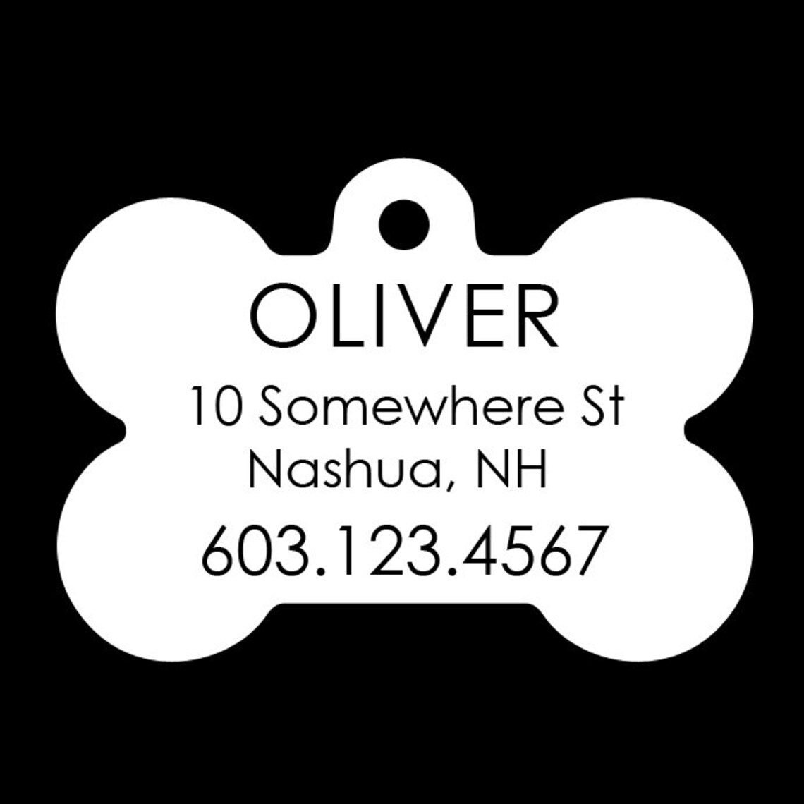 Pet ID Tag - Oscar Red Plaid Custom Name on Front Bone - Etsy