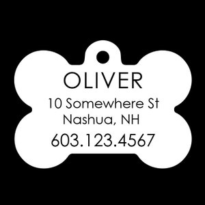 Pet ID Tag - Murphy Custom Name on Front Plaid Bone Tag - Etsy