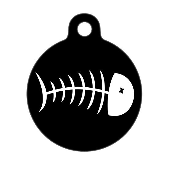 Pet ID Tag Fishbone | Etsy