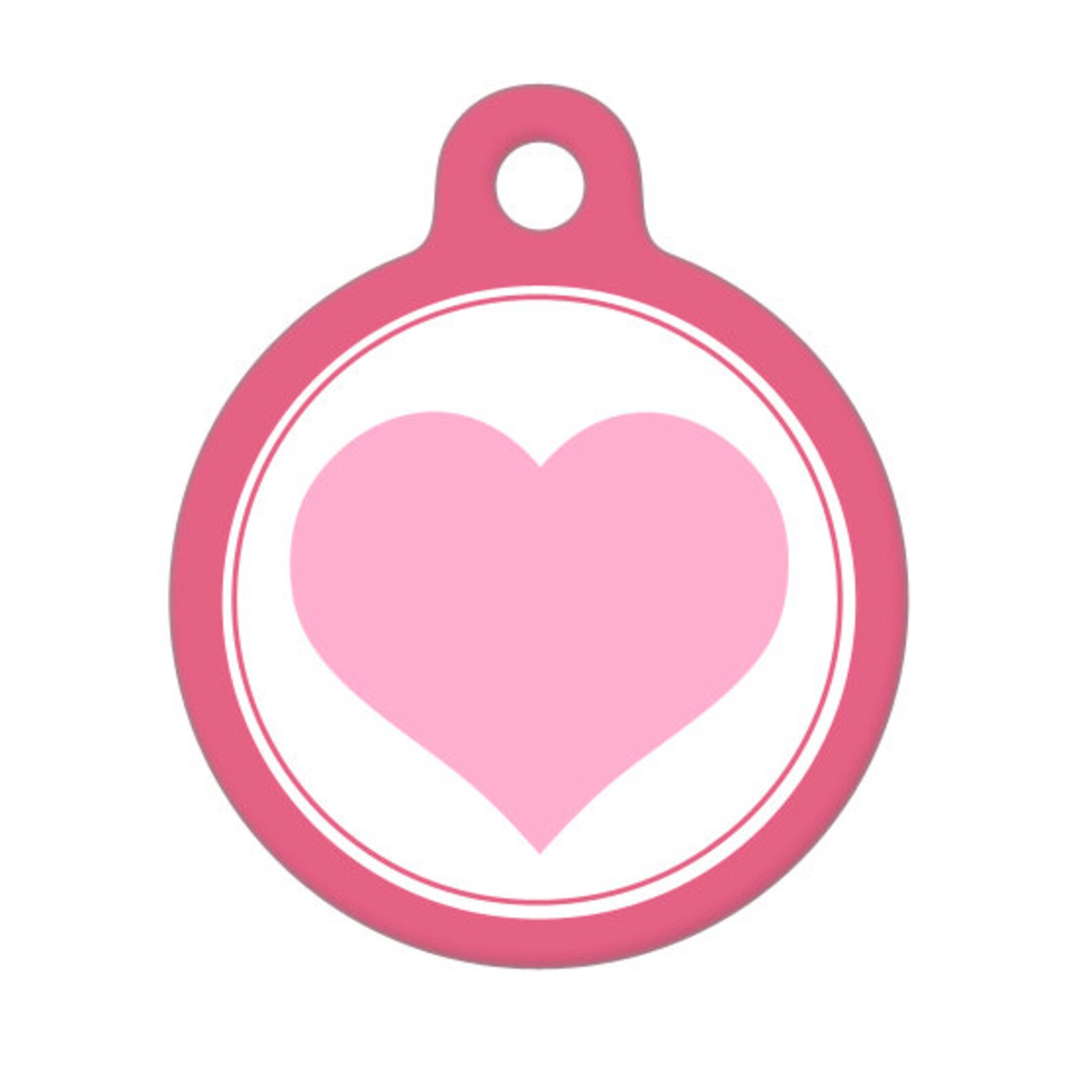 Pet ID Tag Pink Heart | Etsy