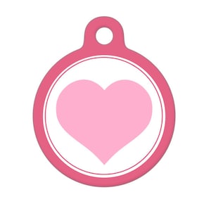 Pet ID Tag Pink Heart - Etsy