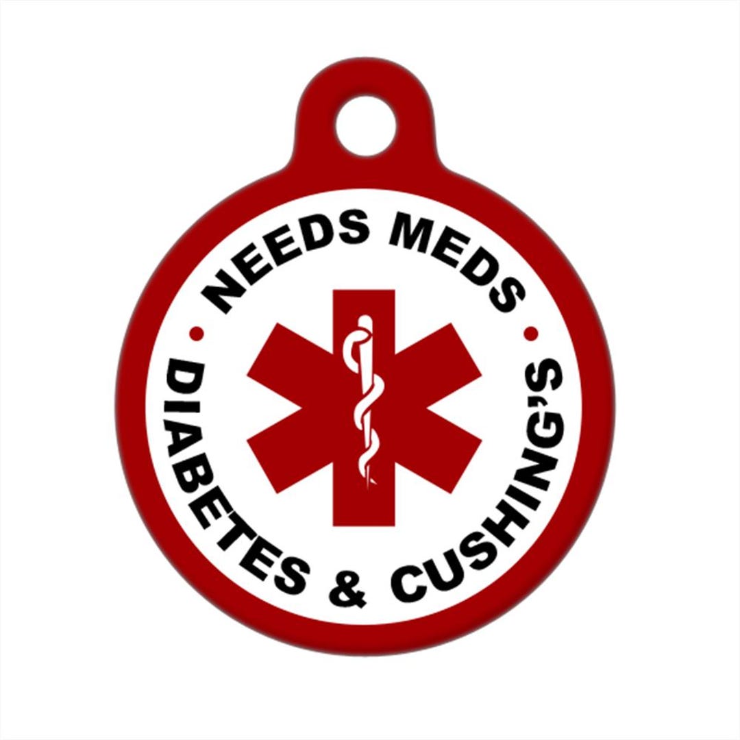 Medical ID Tag - Needs Meds, Diabetes and Cushing's Medical Alert - Etsy