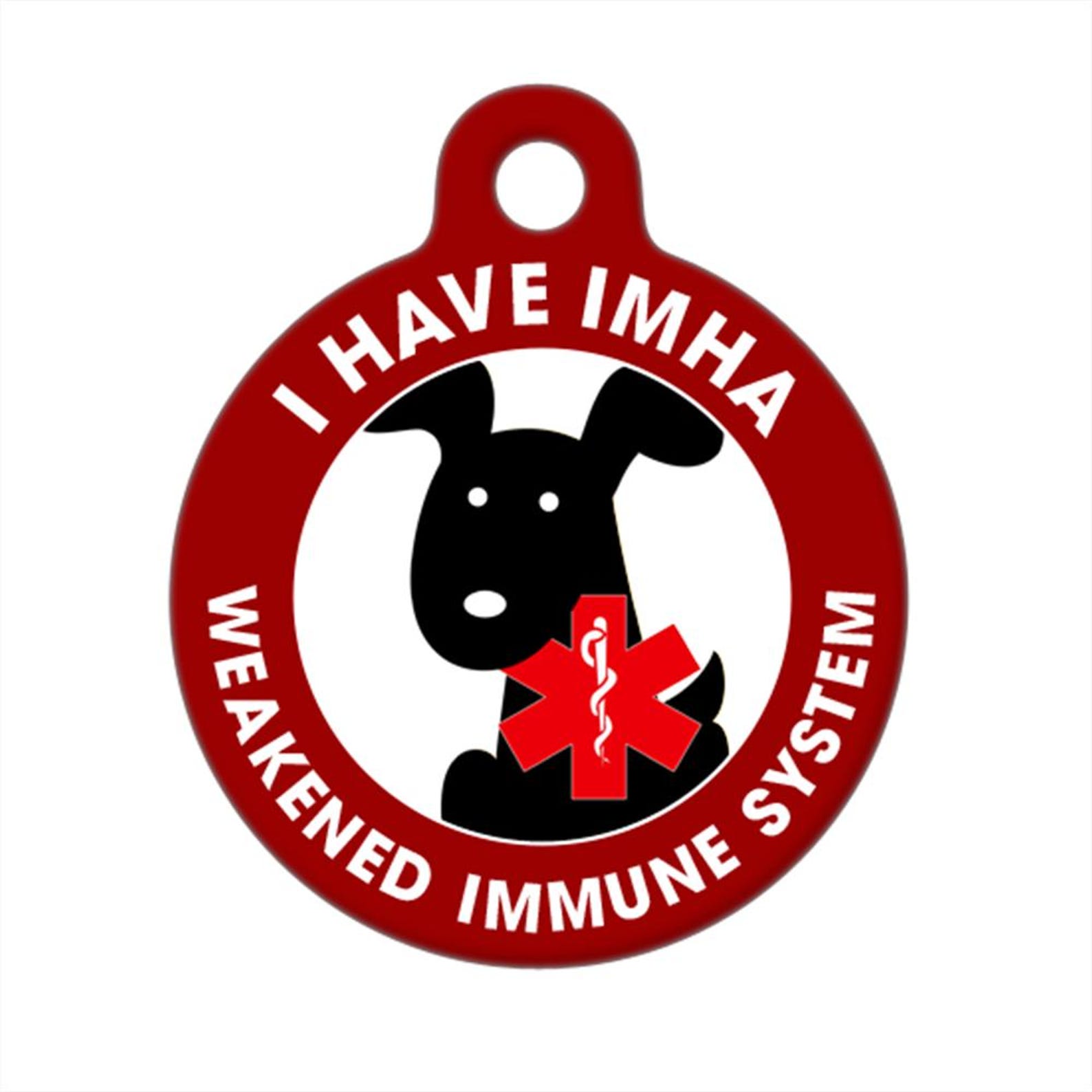 Medical ID Tag - I Have IMHA - Weakened Immune System Black Dog - Etsy