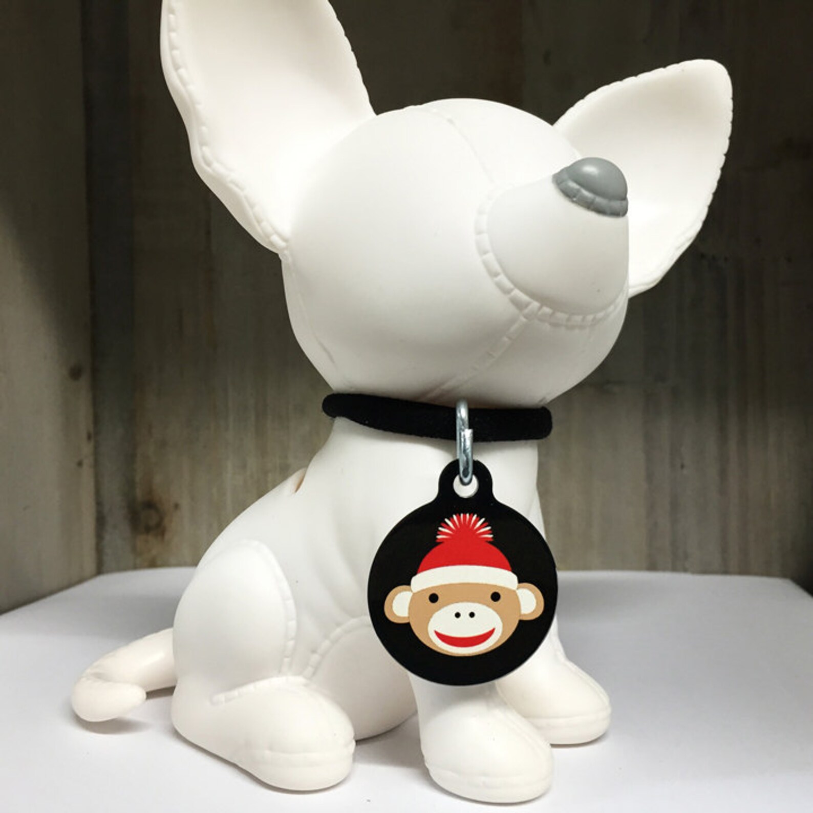 Pet ID Tag Sock Monkey - Etsy