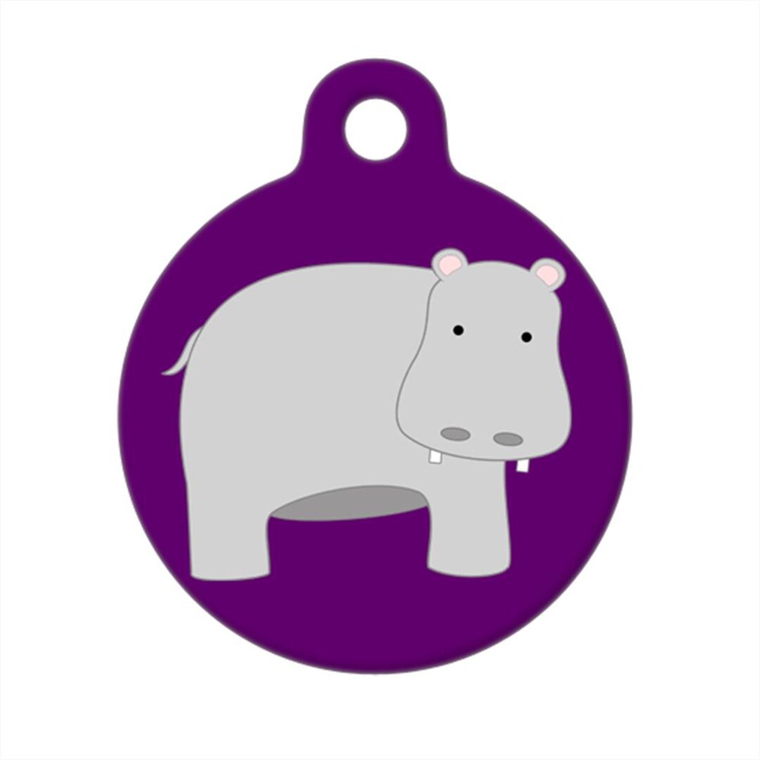 Pet ID Tag - Hippo - Etsy