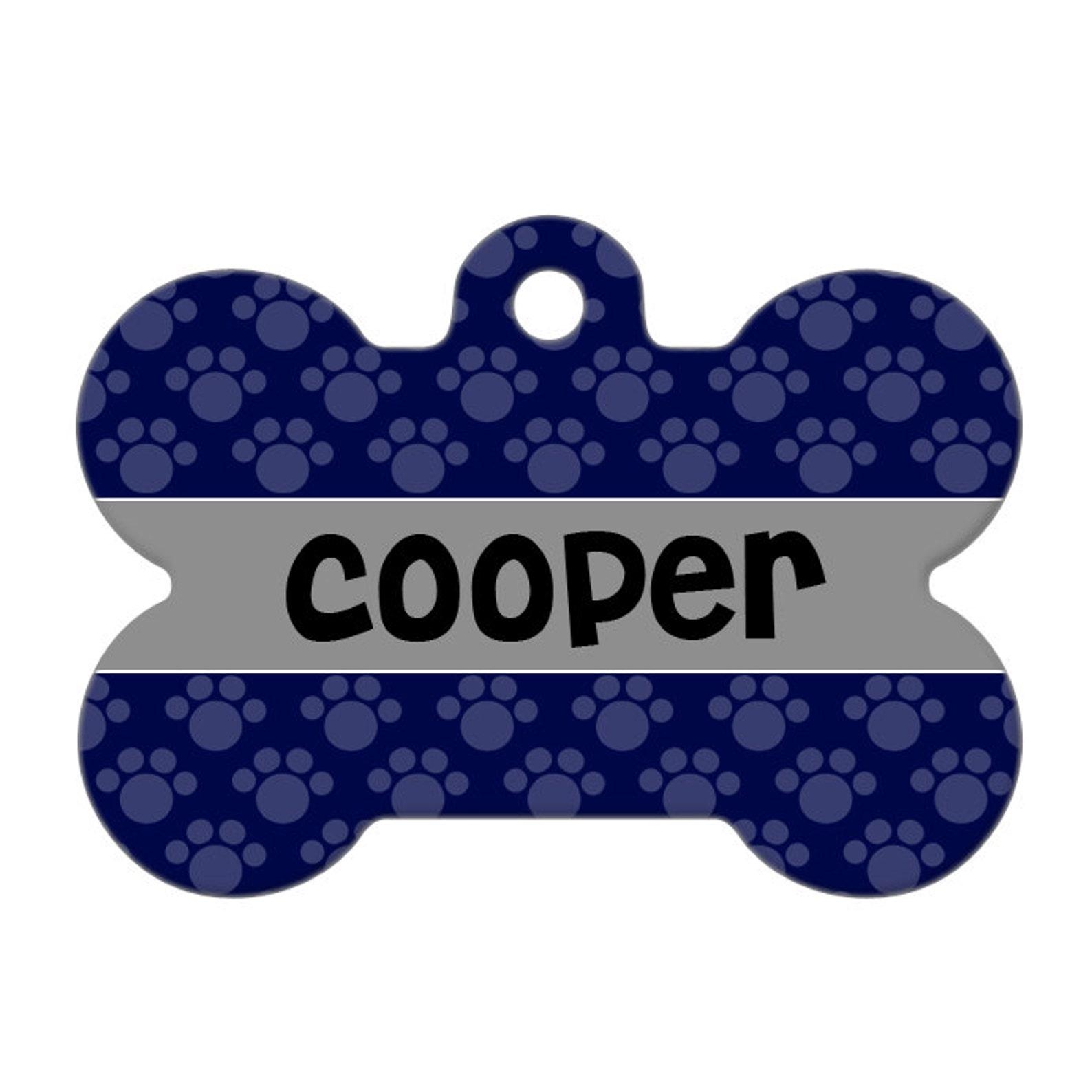 Pet ID Tag - Cooper Custom Name on Front - Etsy