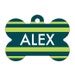 Pet ID Tag - Alex Striped Custom Name Dog Bone - Etsy