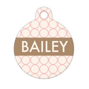 Pet ID Tag Bailey Circles Custom Name on Front - Etsy