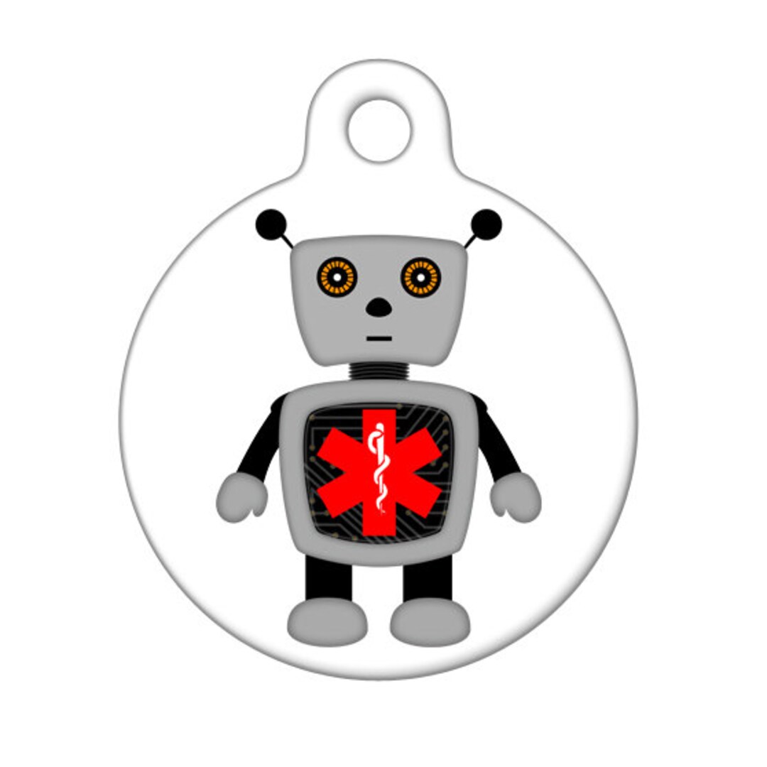 Medical ID Tag Robot Medical Alert - Etsy