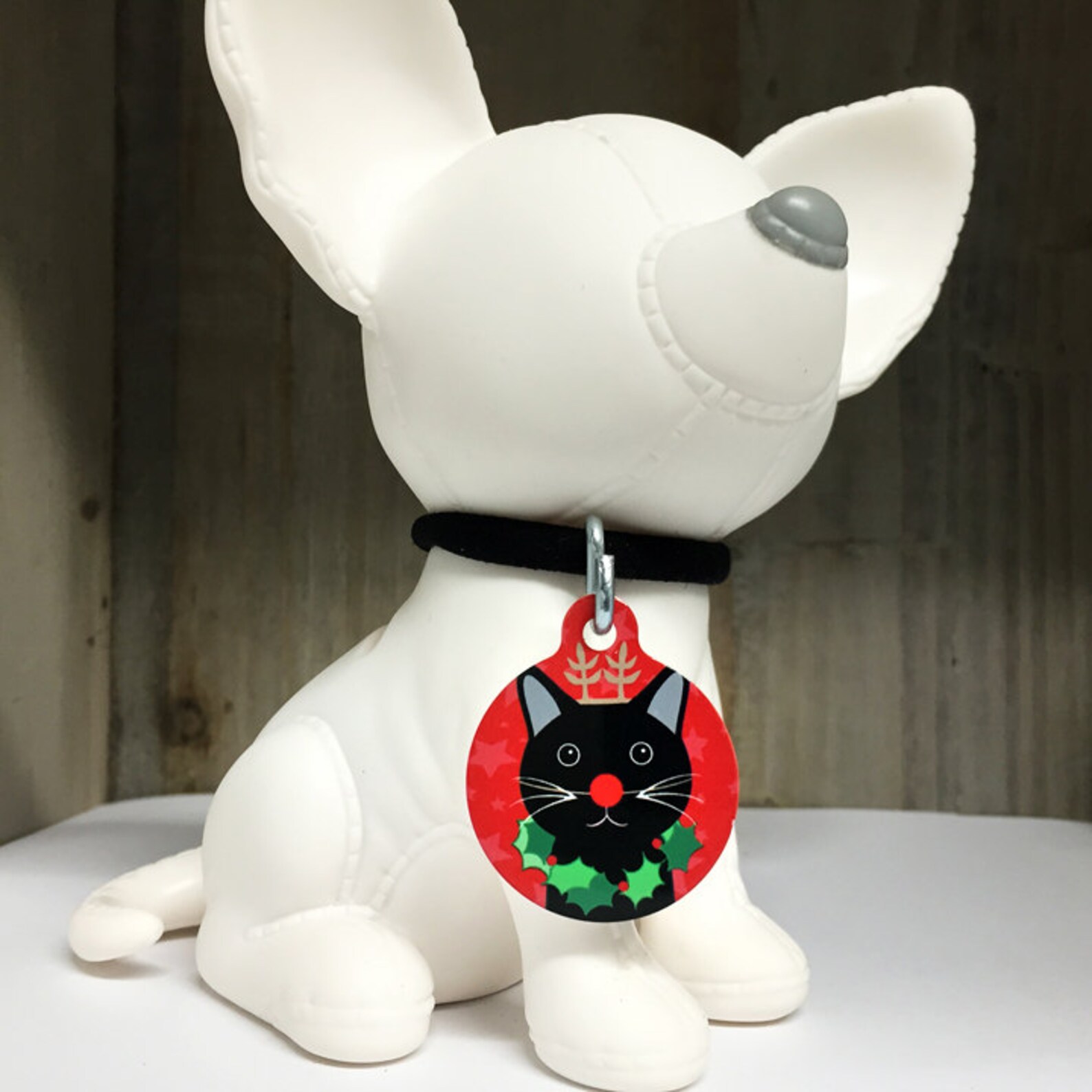 Pet ID Tag - Merry Christmas Rudolph Kitty Cat - Etsy