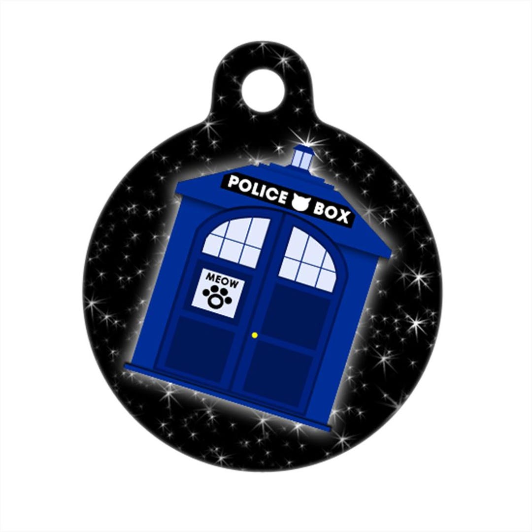 Pet ID Tag - Cat Blue Police Box Pet ID Tag, Cat Tag - Etsy