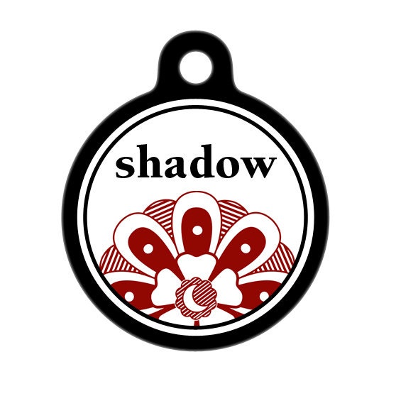 Pet ID Tag Shadow Custom Name on Front | Etsy
