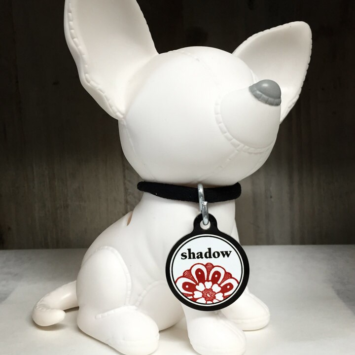 Pet ID Tag Shadow Custom Name on Front - Etsy