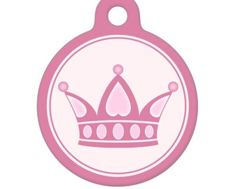 Engraved Crown Pet ID Tag Cat or Dog Royal Purple and Gold Name Tag ...