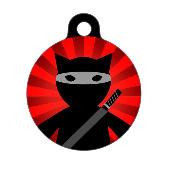 Pet ID Tag Ninja Cat POW - Etsy