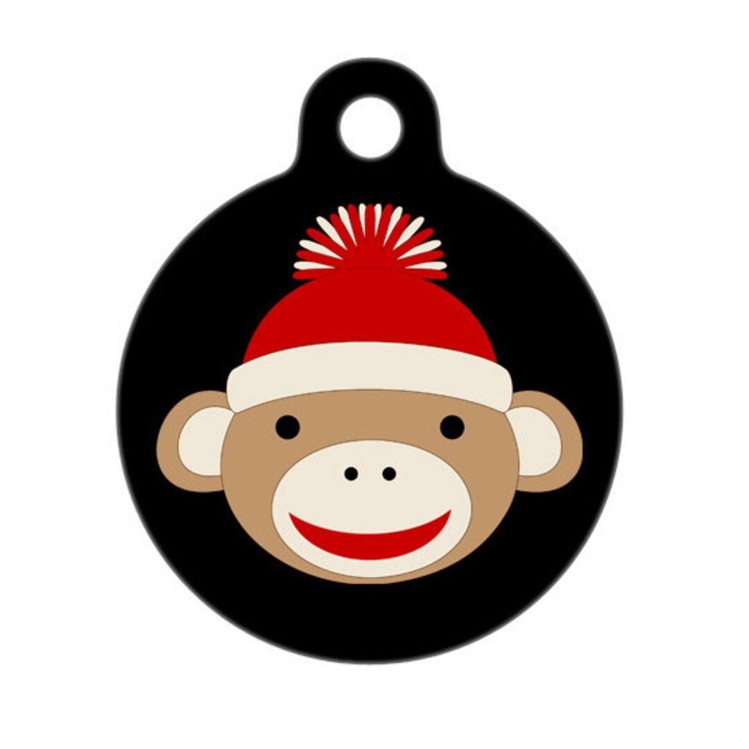 Pet ID Tag Sock Monkey - Etsy