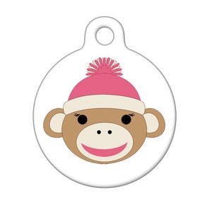 Pet ID Tag Girly Sock Monkey - Etsy