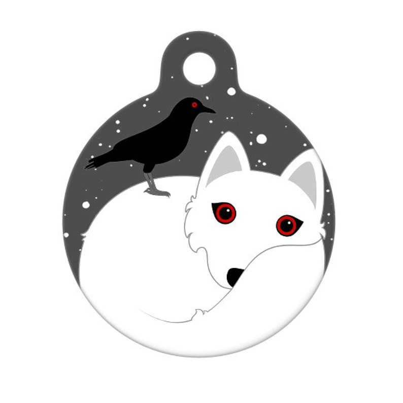Pet ID Tag A Crow and His Wolf - Etsy