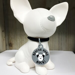 Pet ID Tag - Rescue Dogs Rock, Pup With Headphones - Etsy