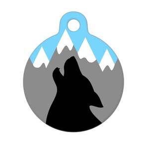 Pet ID Tag Howling Wolf - Etsy