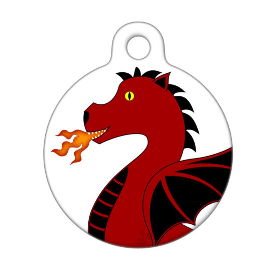 Pet ID Tag Dragon - Etsy