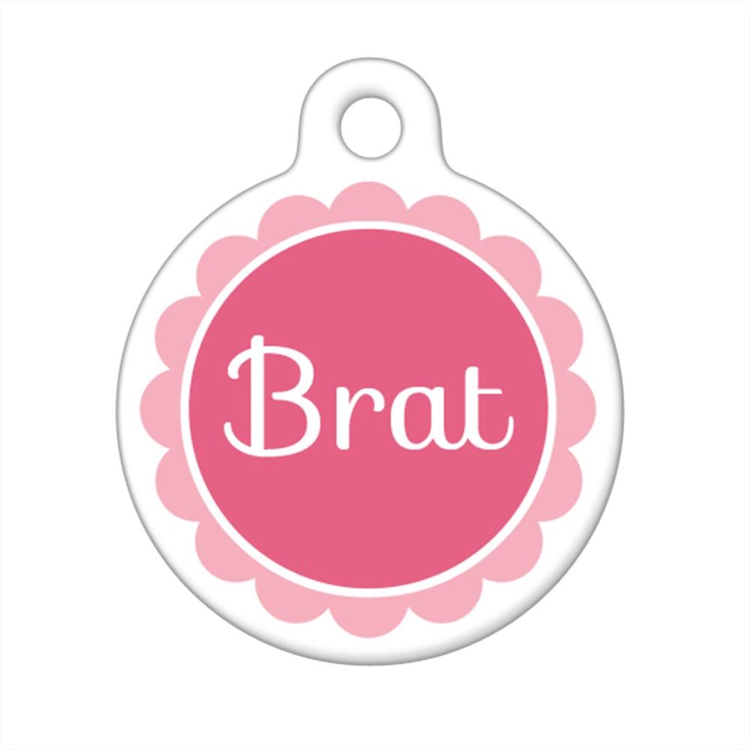 Pet ID Tag - Brat - Pink - Etsy