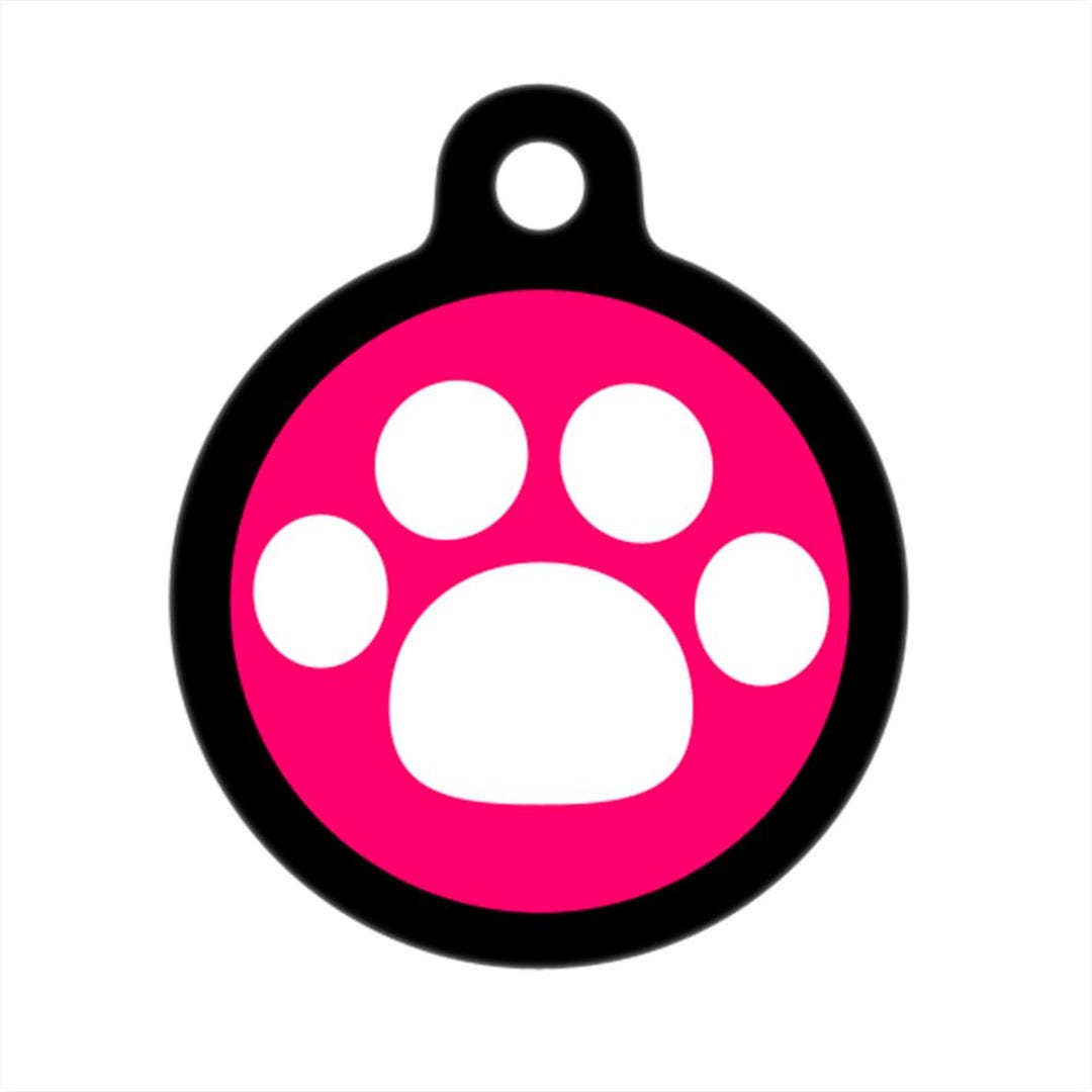 Pet ID Tag - White Paw - Etsy