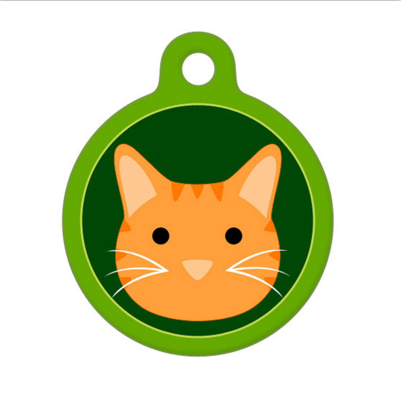 Pet ID Tag Orange Tiger Kitty Cat - Etsy