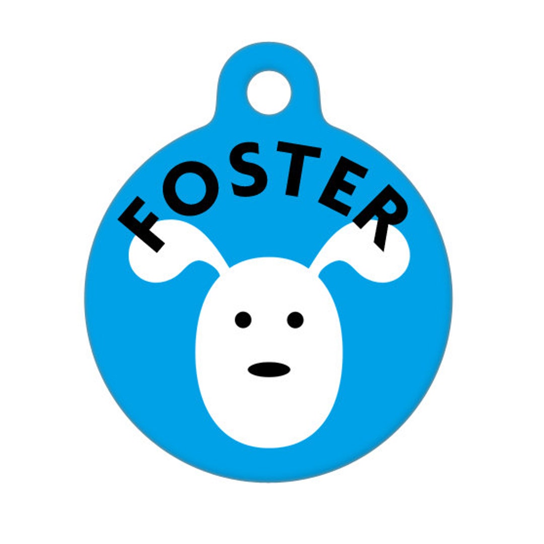 Pet ID Tag Foster Dog Blue - Etsy