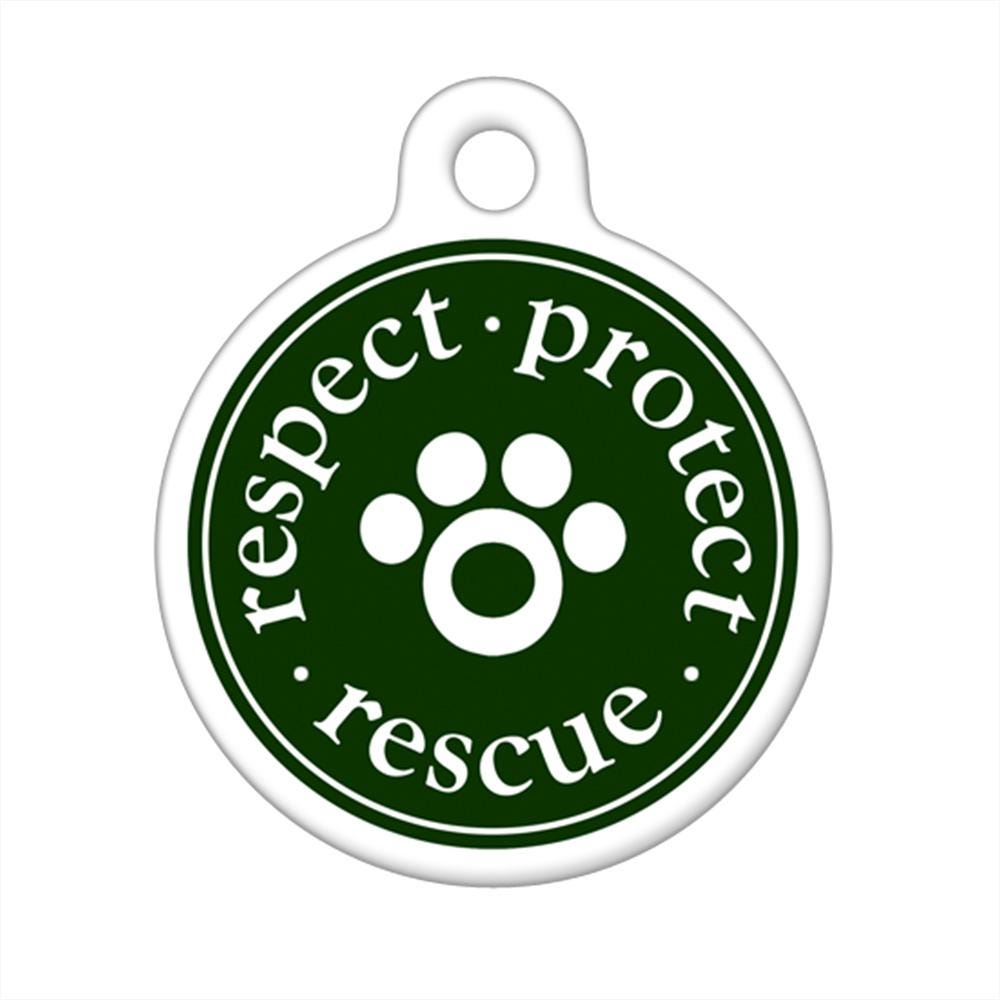 Pet ID Tag - Respect, Protect, Rescue Pet Tag - Etsy