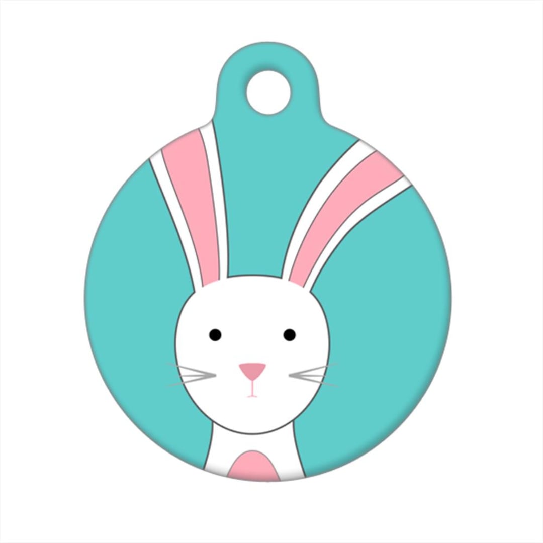 Pet ID Tag - Cute White Bunny - Etsy