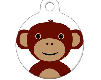 Large Dog ID Tag Personalized Monkey Pet Tag - Etsy