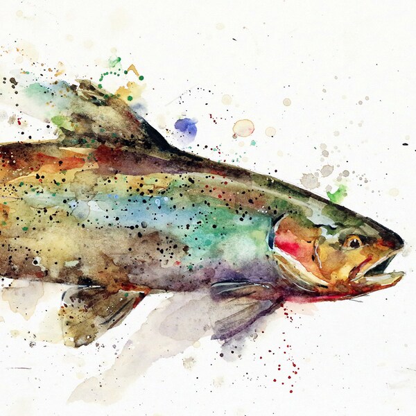 CUTTHROAT TROUT Watercolor Fish Print by Dean Crouser - Etsy Canada