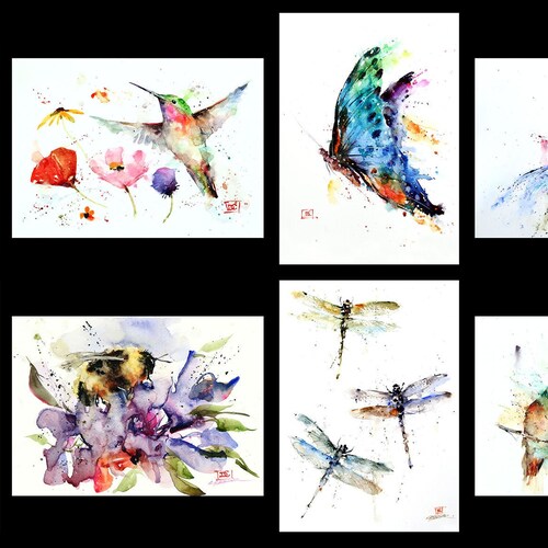 DRAGONFLY Watercolor Nature Art Print by Dean Crouser - Etsy