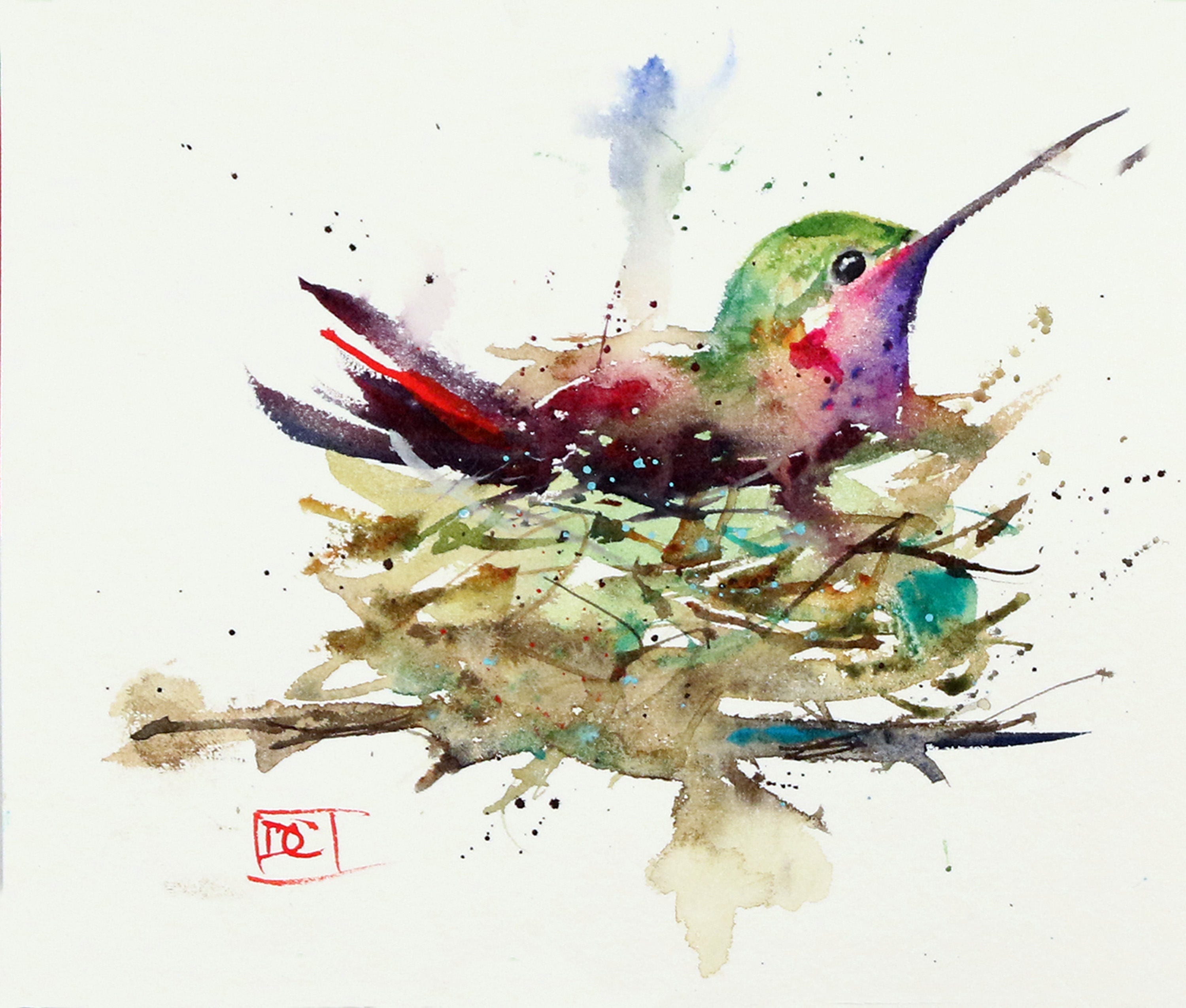 Watercolor Images Of Hummingbirds Tropical Hummingbird Print 8" X 10"