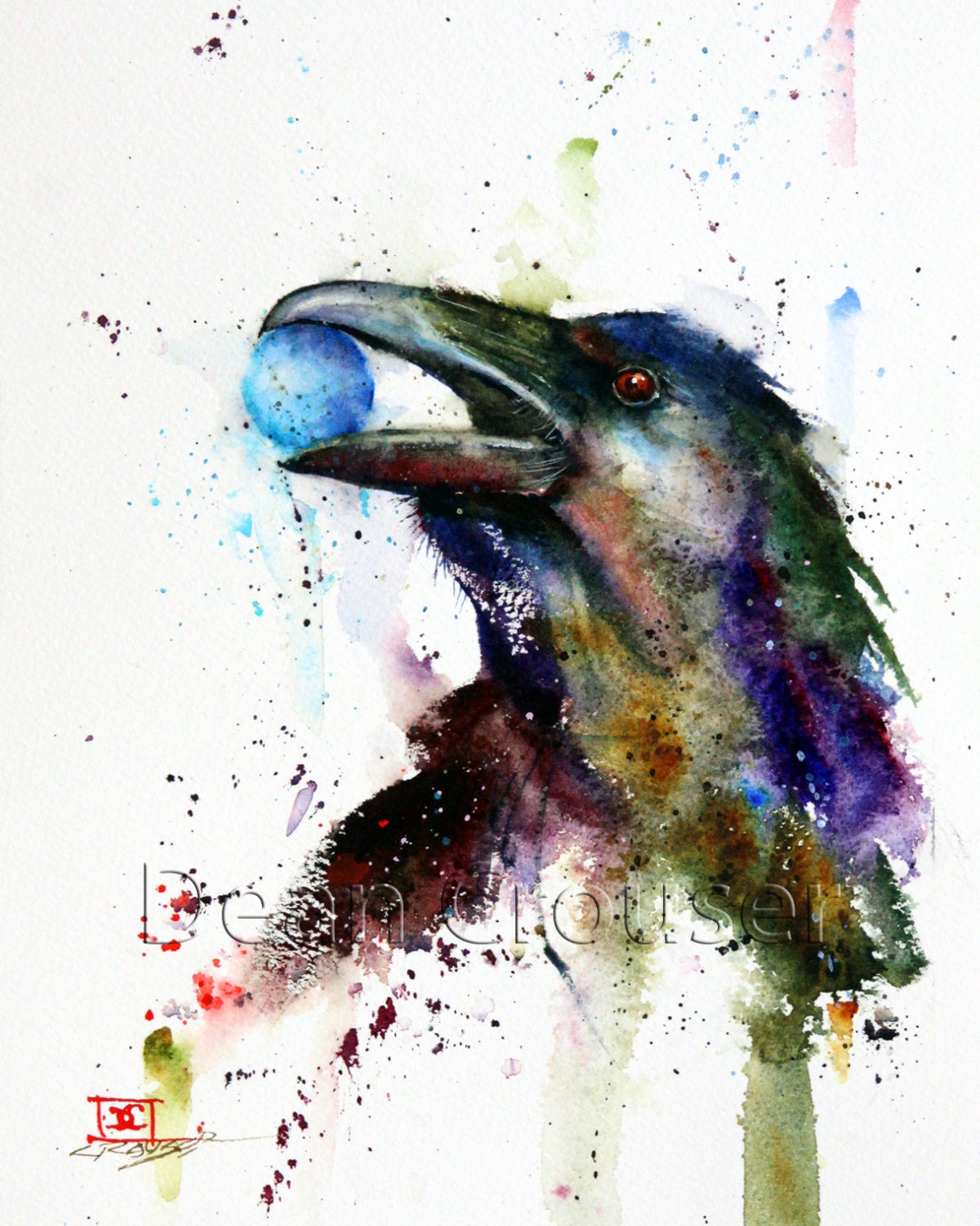 Watercolor Raven