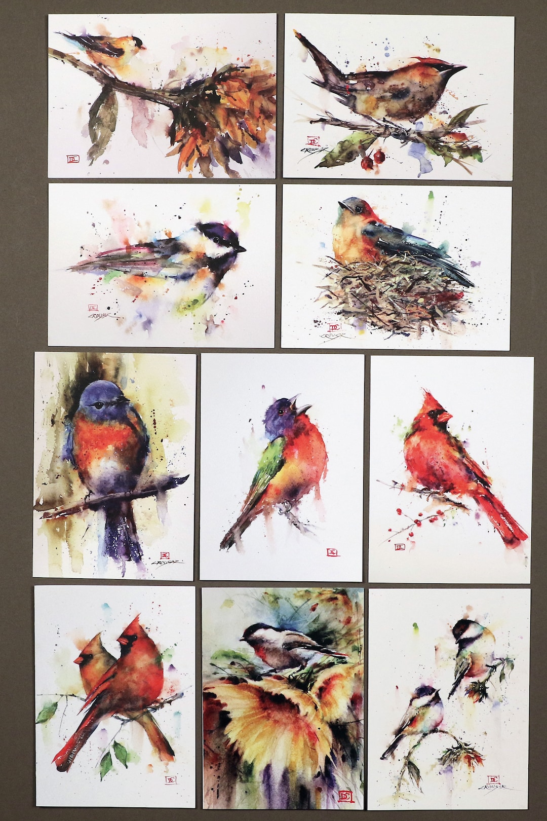 Dean Crouser Songbird Watercolor Greeting Cards - Set of 10 - Etsy