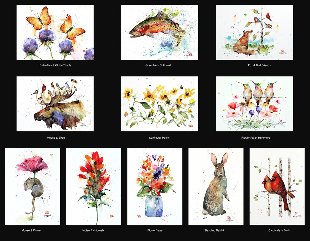 Dean Crouser Watercolor Art Greeting Cards: Flowers, Hummingbirds ...