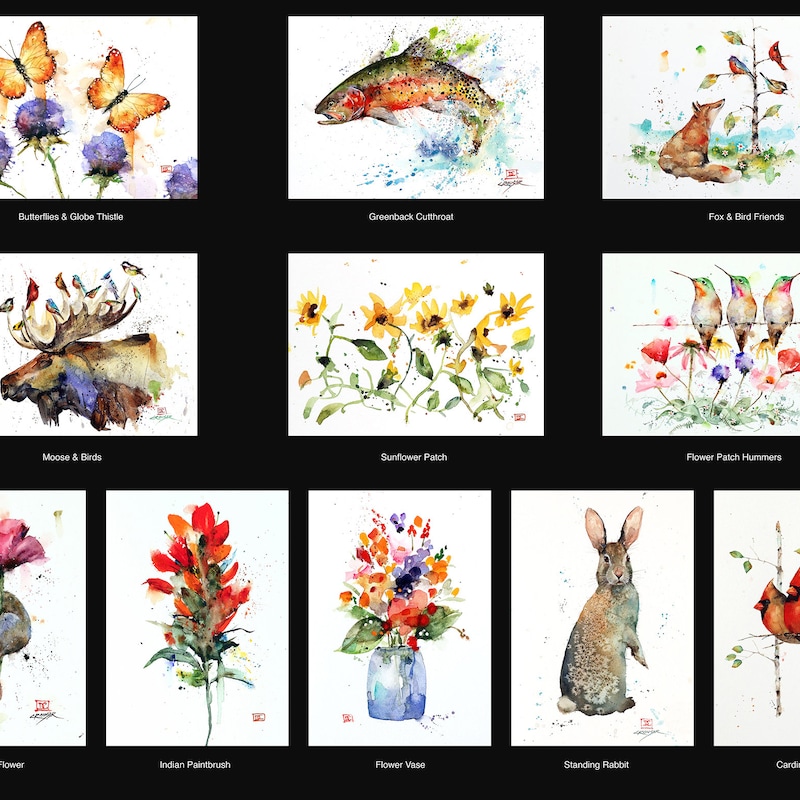 Watercolor Greeting Cards - Etsy