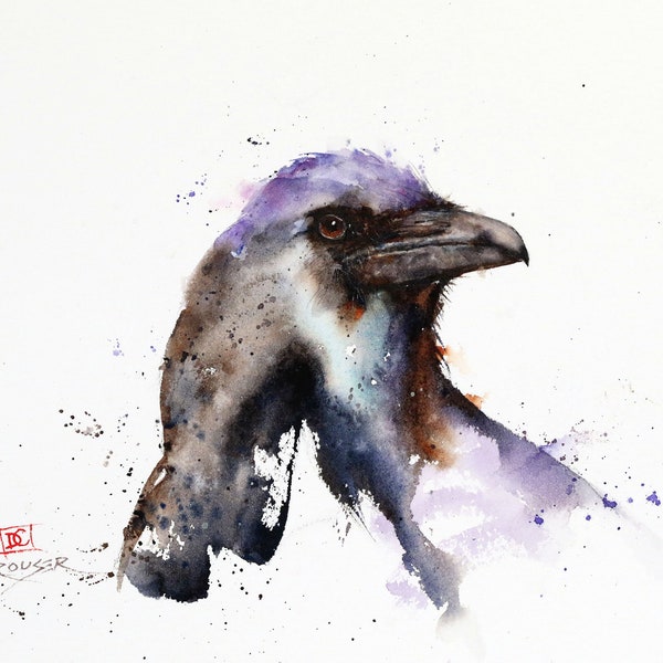 Raven Watercolor - Etsy