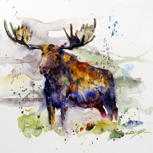 Moose Watercolor - Etsy