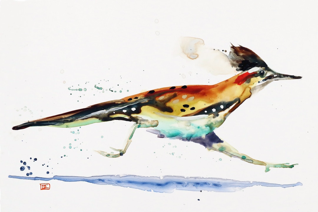ROADRUNNER Wildlife Watercolor Bird Print by Dean Crouser - Etsy